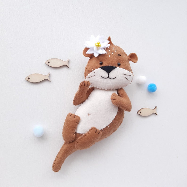 Otter Pattern Felt Sewing Otter Ornament DIY Plush PDF SVG Pattern ...