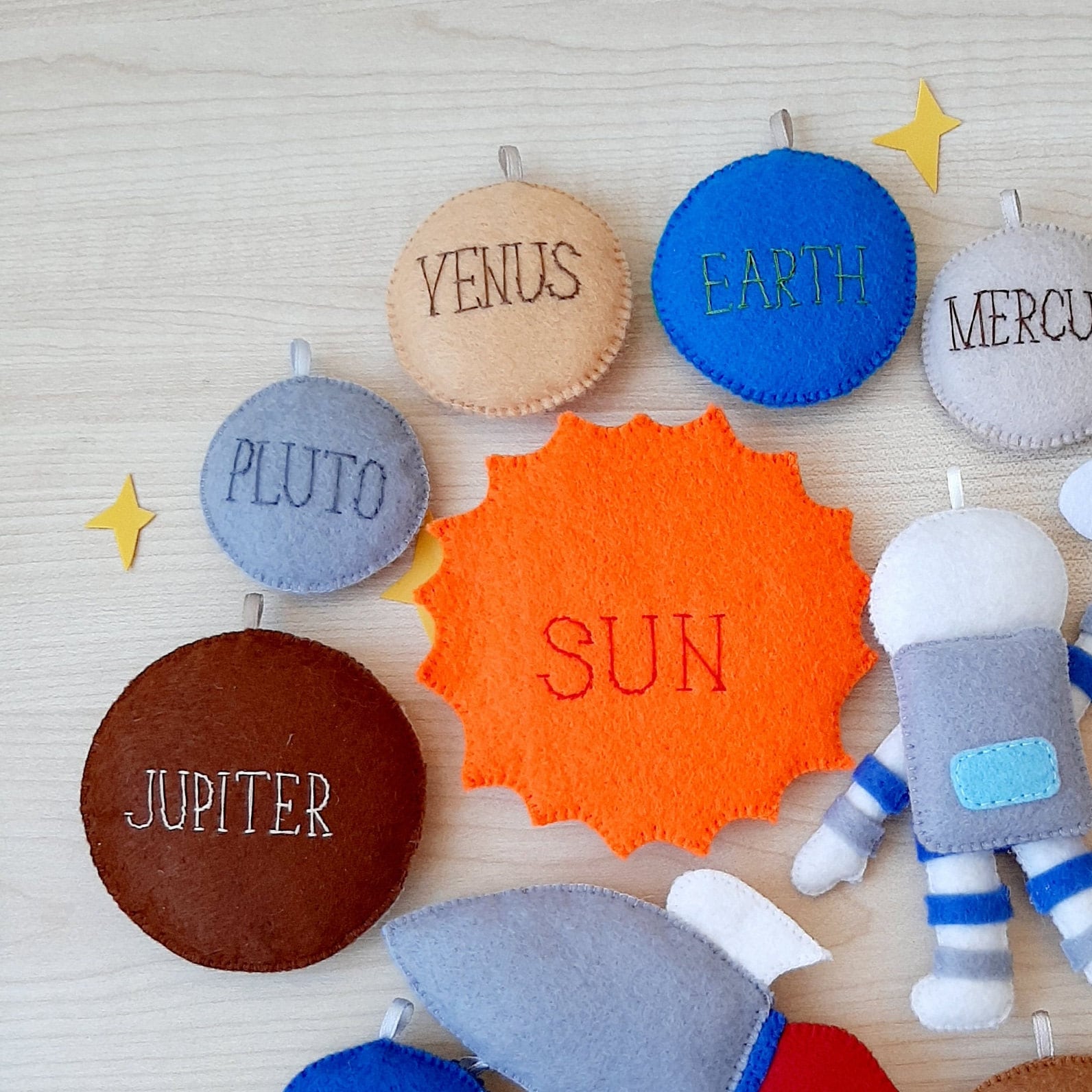 Felt Solar System Planets With Dwarf Planets Set Stuffed Planets With ...