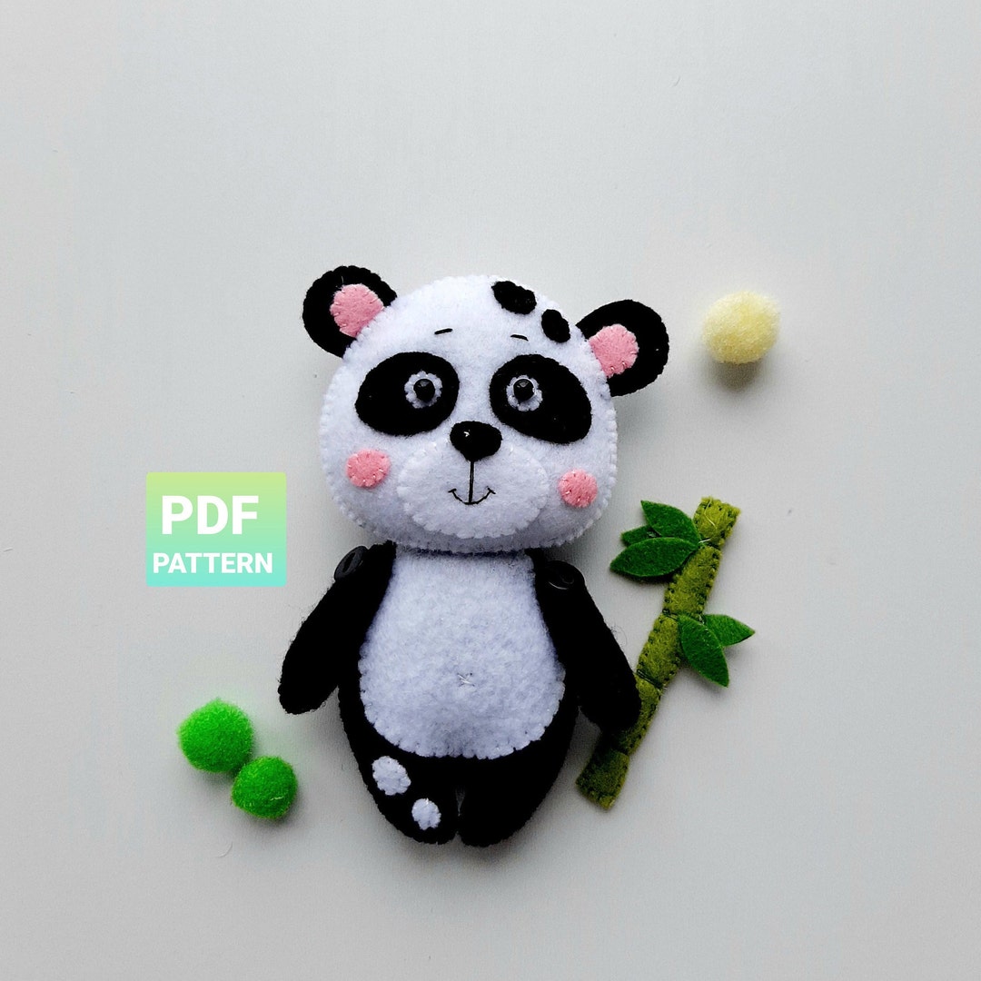 Panda Felt Pattern Pdf Panda Sewing Pattern Animal Hand Sewing Panda ...