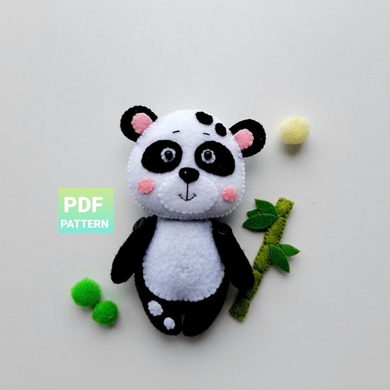 Panda Felt Pattern Pdf Panda Sewing Pattern Animal Hand Sewing | Etsy