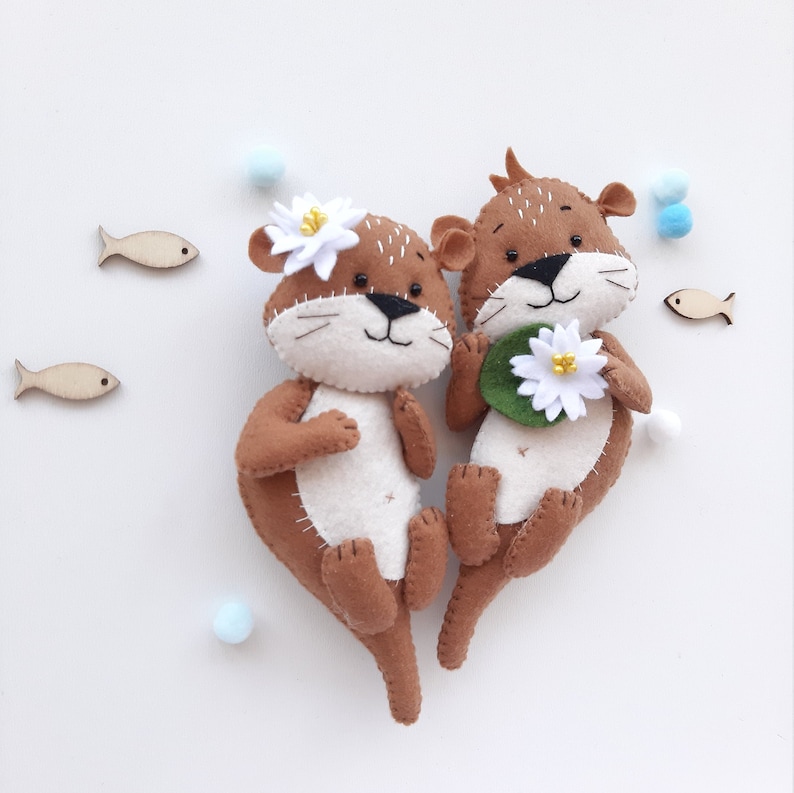 Otter Pattern Felt Sewing Otter Ornament DIY Plush PDF SVG Pattern ...