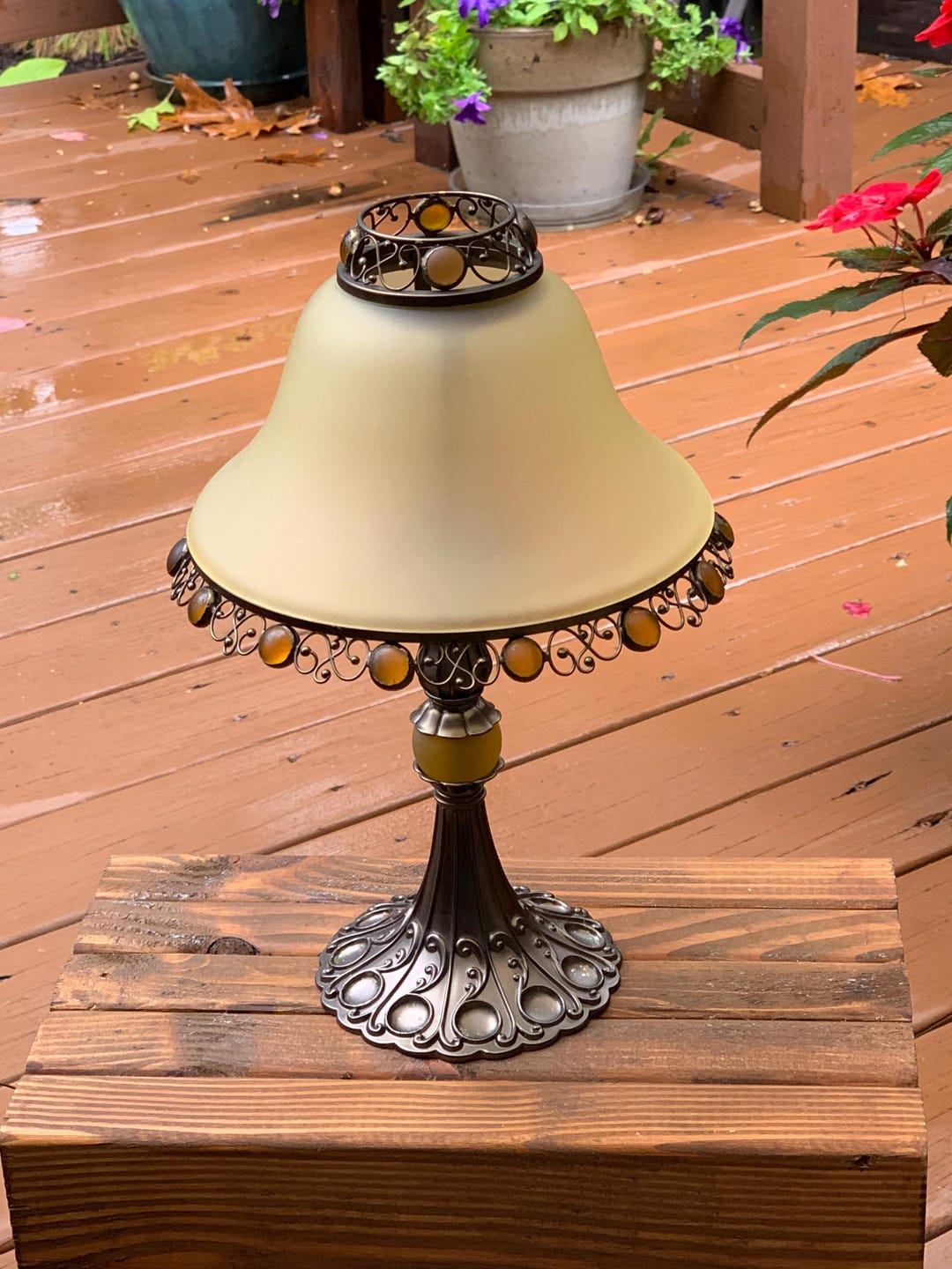 Vintage Retired 2 Piece Partylite Paris Retro Tealight Lamp With ...