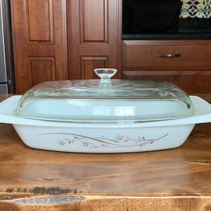 Vintage 1960s Pyrex Golden Honeysuckle Casserole Dish With Domed Lid ...