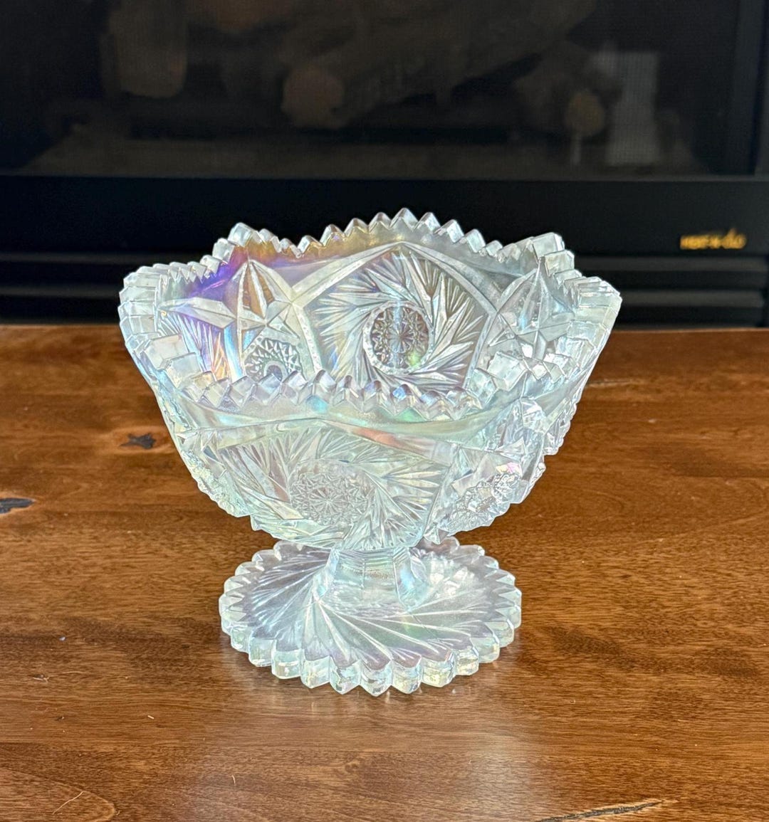 Vintage L. E. Smith Crystal Luster Iridescent "comet in the Stars ...