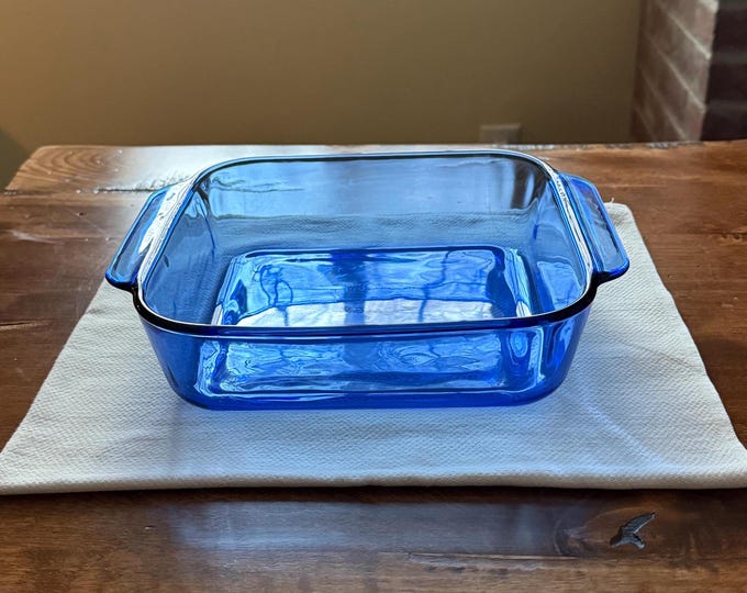 Vintage Pyrex Cobalt Blue Square 2 Qt. Ovenware Dish - #222 - Excellent ...