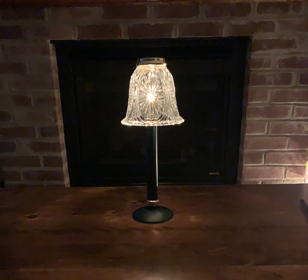 Vintage Partylite Stratford Green Candle Lamp With Starburst Glass ...