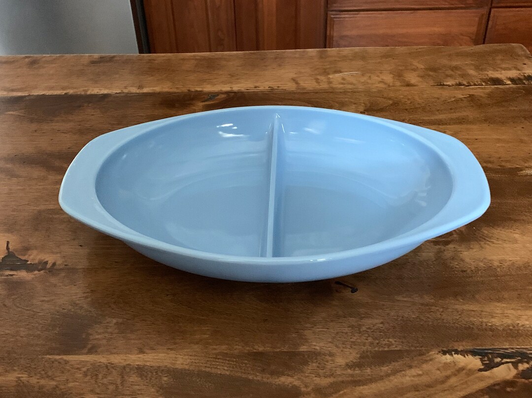 Vintage Pyrex 1960s Delphite Bluebell Divided Dish 1063 1 1/2 Qt. Very ...