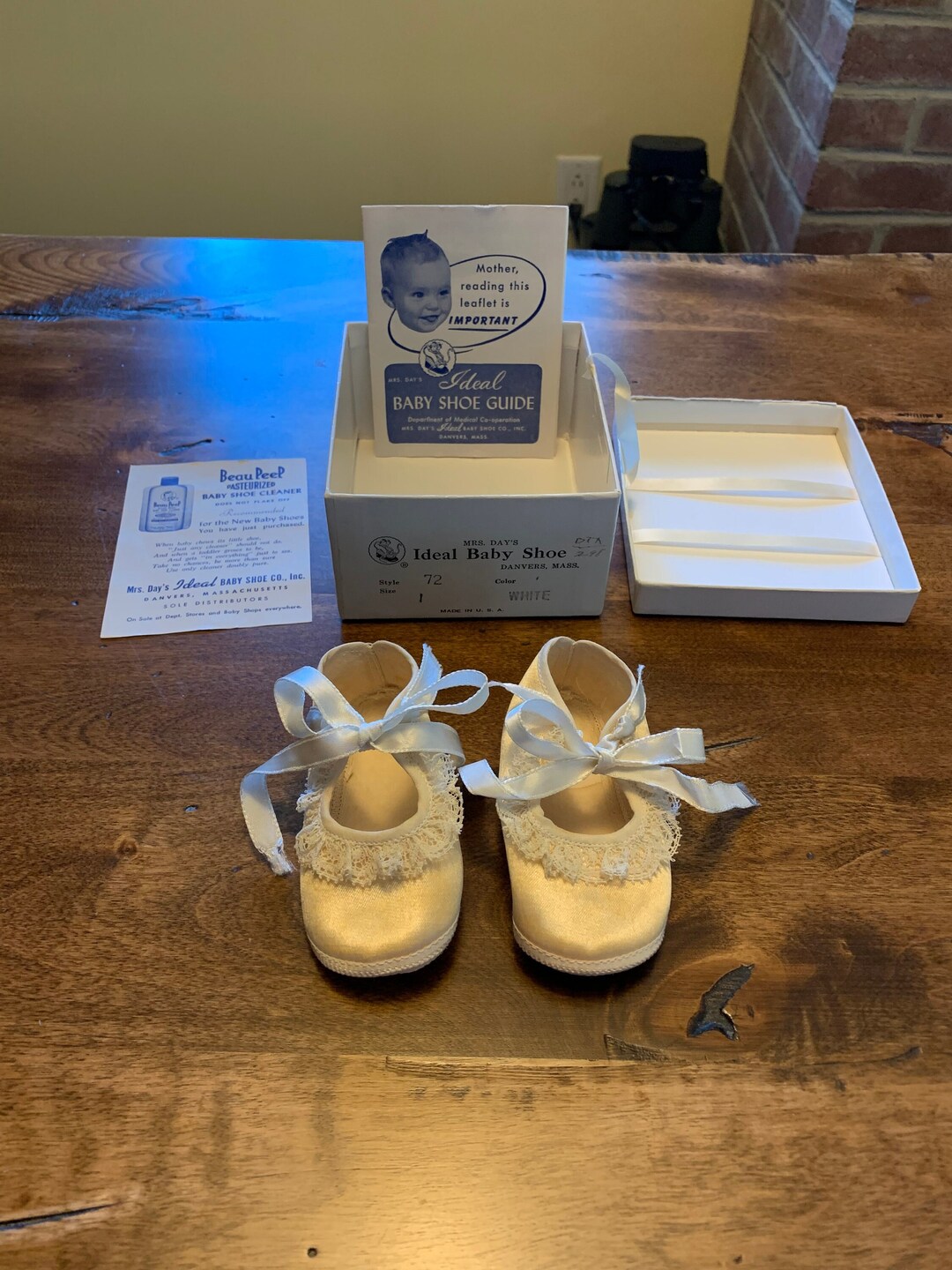 Vintage 1950s Mrs. Day's Ideal Satin Baby Shoes Size 1 in Original Box ...