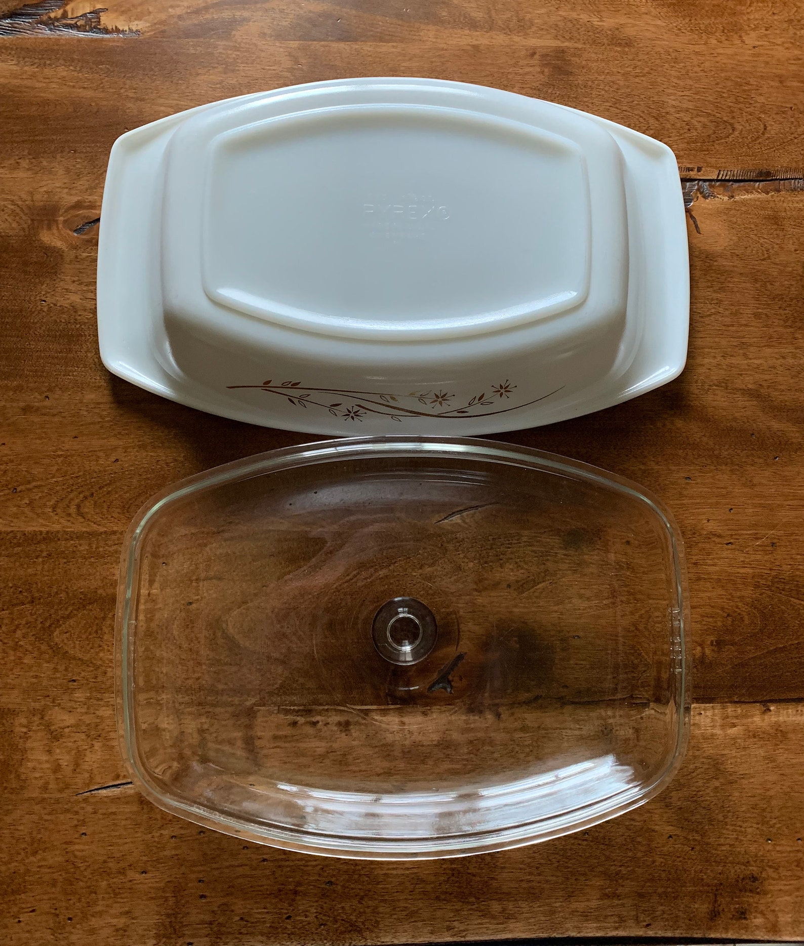 Vintage 1960s Pyrex Golden Honeysuckle Casserole Dish With Domed Lid ...