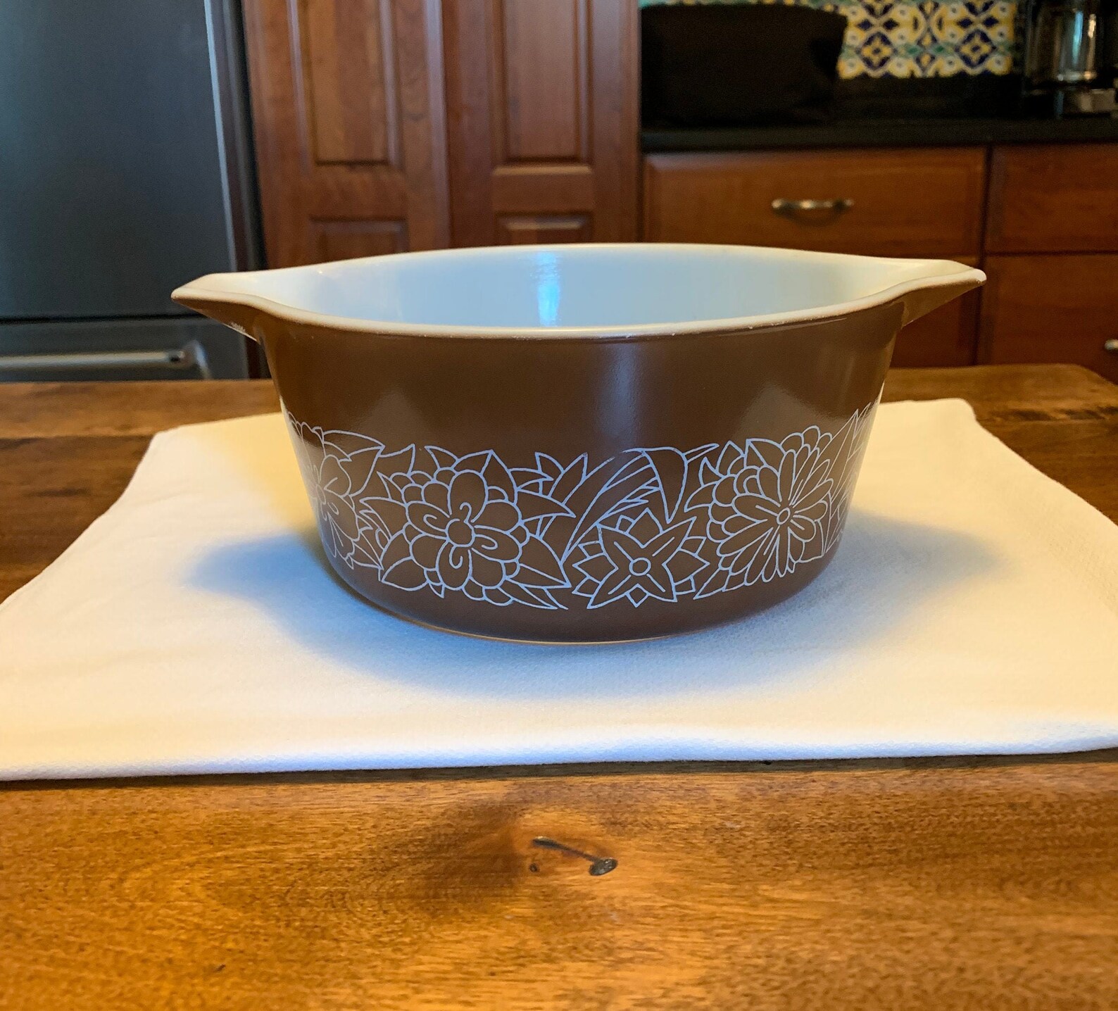 Pyrex Vintage Woodland Pattern 2 Handled Dish 474-B 1.5 Qt. - Etsy