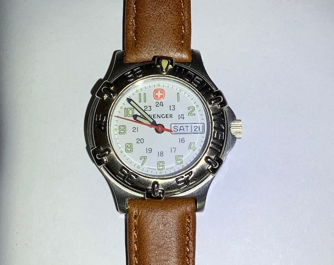 Vintage Wenger Ladies Day Date Dive Watch - Swiss Made - 091.0682 ...