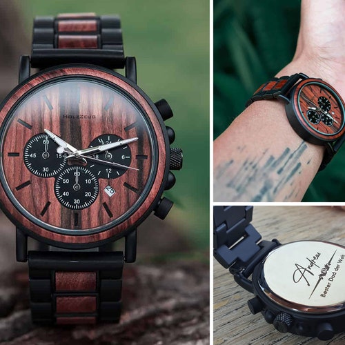 Men's Wood Watch Engraved Watch Personalized - Etsy