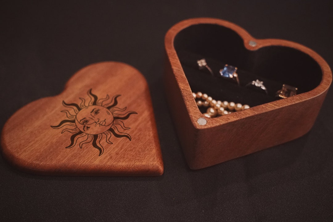 Sun N Moon Jewelry Box / Aztec Calendar / Mystical Eye / Celestial Sun ...