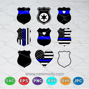 Police Badge SVG Bundle - Police Heart Svg Cut Files - Thin Blue Line ...
