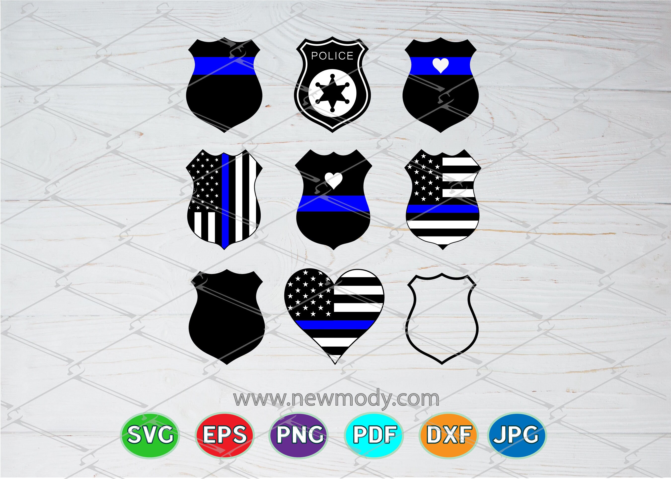Police Badge SVG Bundle Police Heart Svg Cut Files Thin | Etsy