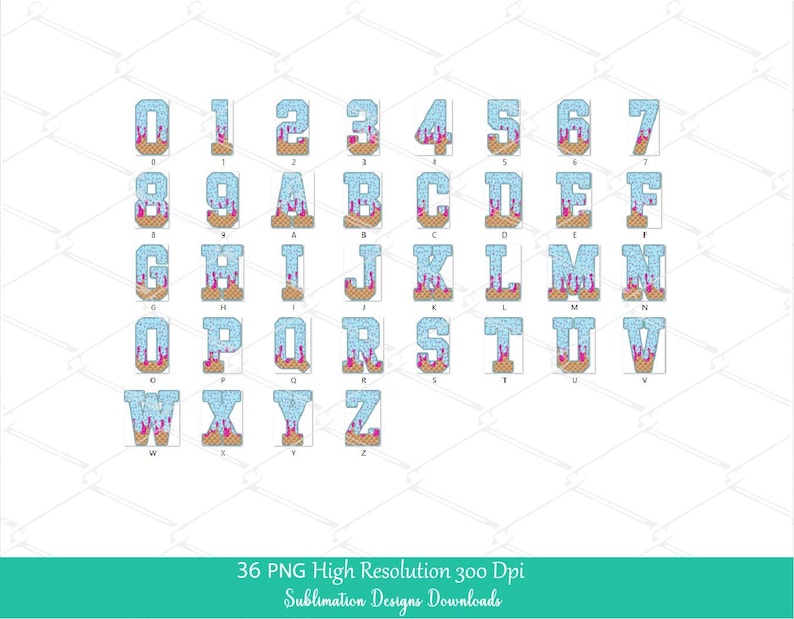 Sprinkle Drip Alphabet PNG Clipart, Pink , Blue Drippy Ice Cream Cone ...
