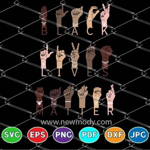 Black Lives Matter Sign Language Hand SVG - Hands Together With ...