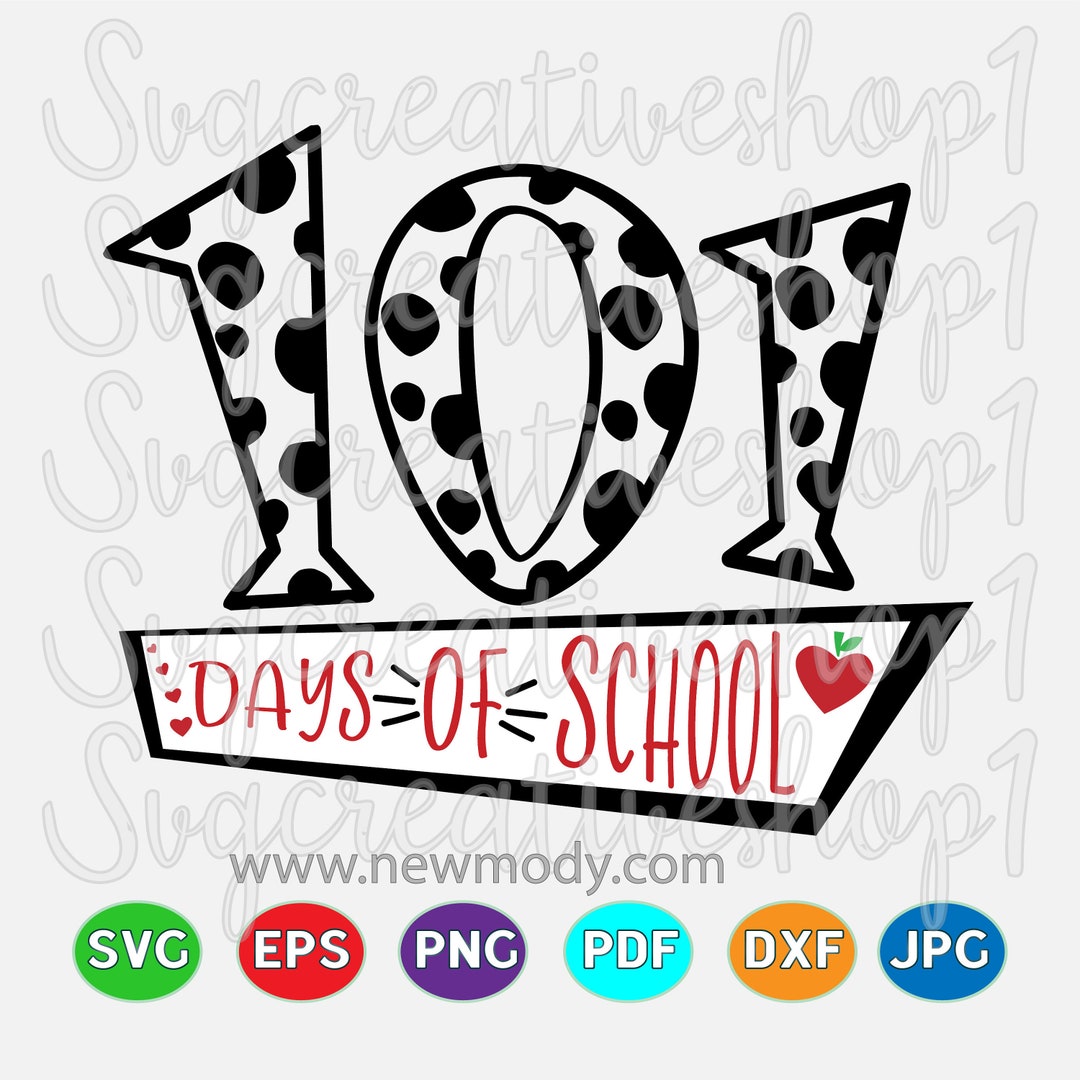101 Days of School SVG - 101 Days Smarter - Dalmatian Puppy Shirt ...