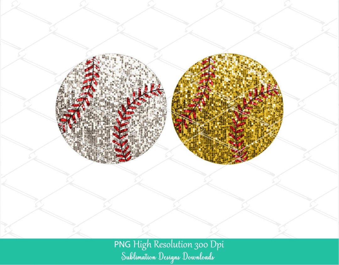 Baseball and Softball Sequin PNG Sublimation, Glitter Sports Balls Bundle Clipart, Go Game Day T ...