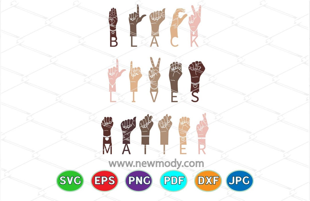 Black Lives Matter Sign Language Hand SVG - Hands Together With ...