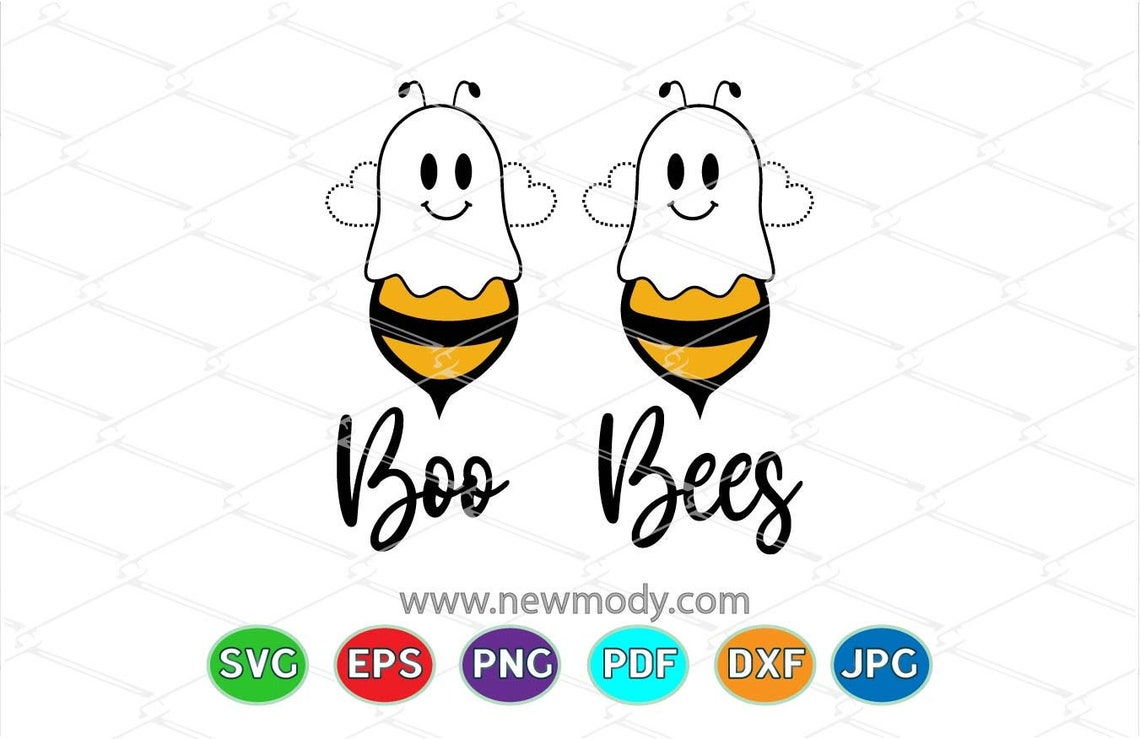 Boo Bees Svg- Cute Bee Ghost Halloween - Halloween Shirt Design - Bee ...