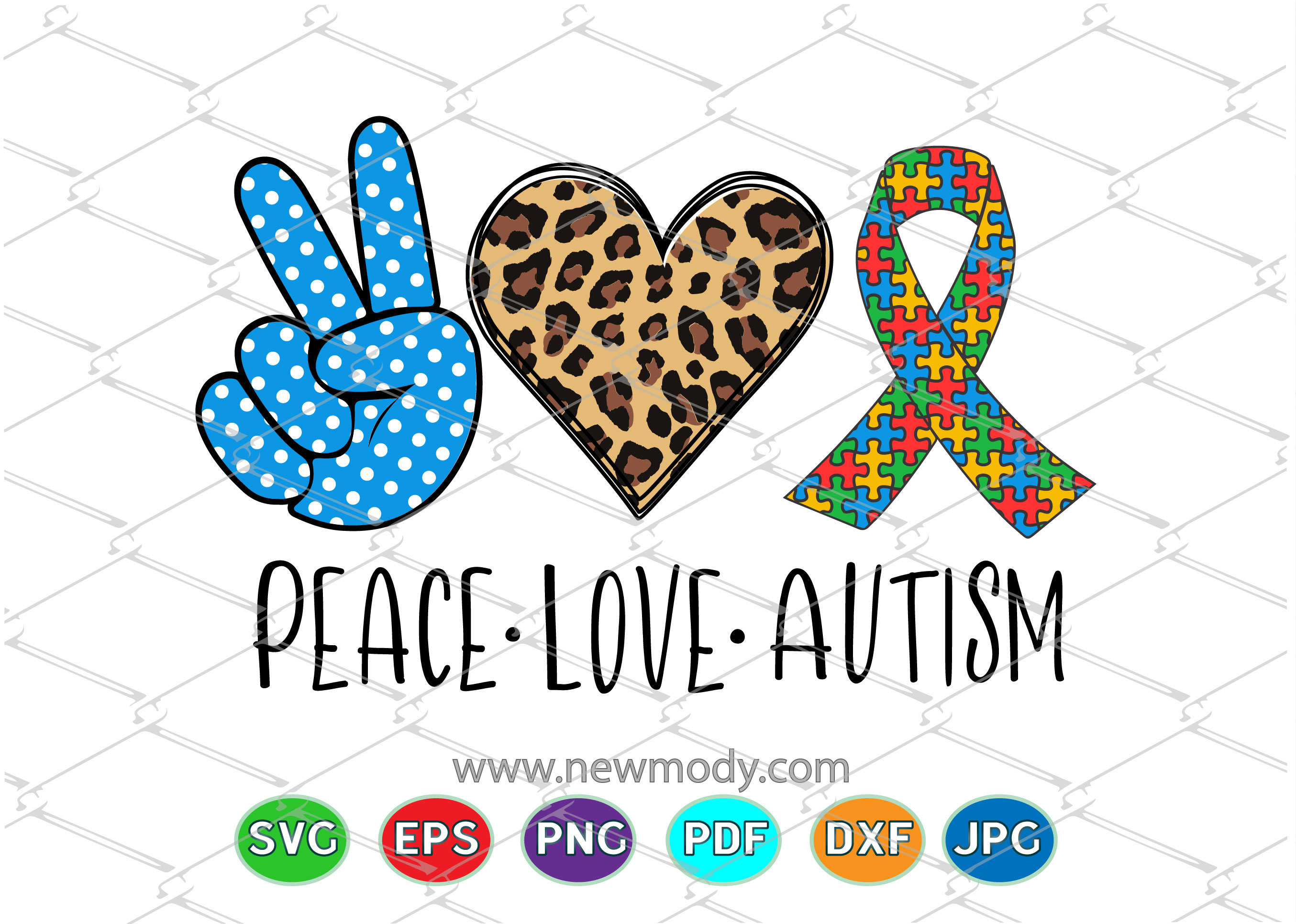 Peace Love Autism SVG Cut files Autism SVG for cricut and | Etsy