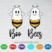 Boo Bees Svg- Cute Bee Ghost Halloween - Halloween Shirt Design - Bee ...