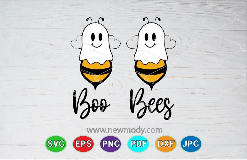 Boo Bees Svg- Cute Bee Ghost Halloween - Halloween Shirt Design - Bee ...