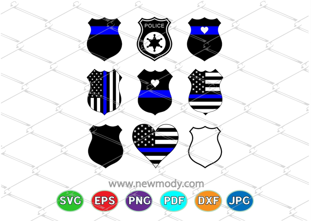 Police Badge SVG Bundle - Police Heart Svg Cut Files - Thin Blue Line ...