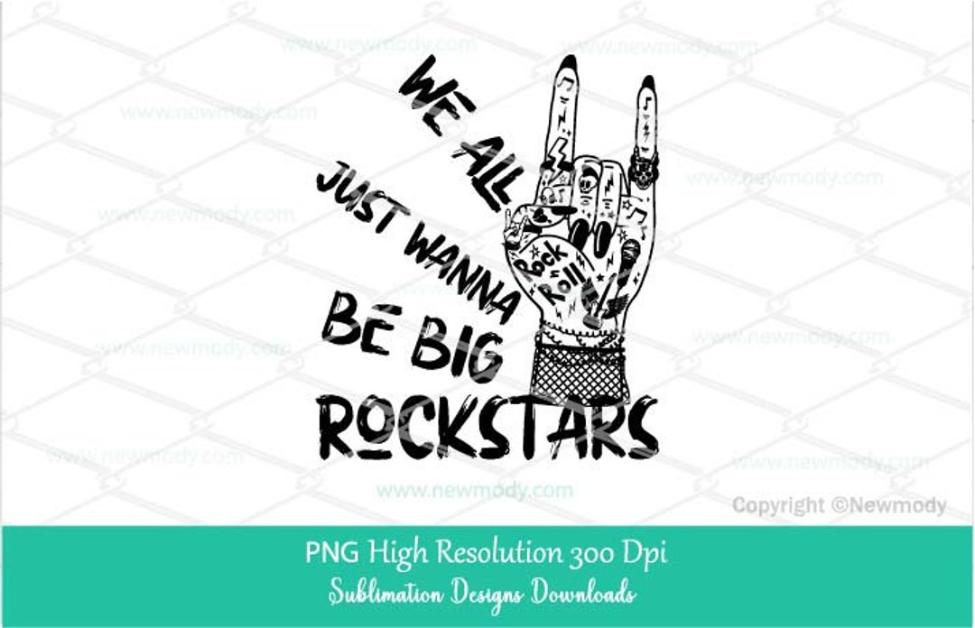 Rockstar Hand PNG Clipart: Punk Rock Sublimation Design (digital ...