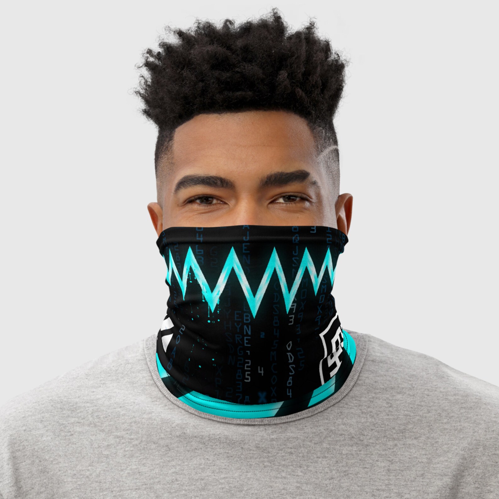 Neon Evil Smile Tech Wear Face Mask Neck Gaiterheadband | Etsy