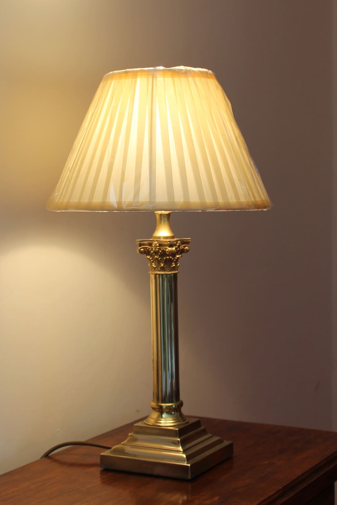 Super Corinthian Column Table/side Lamp With New Lampshade. Perfect for ...
