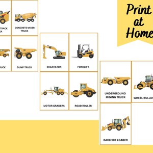 Constrution Vehicles Flashcards, Heavy Equipment, Toddler Flashcard ...