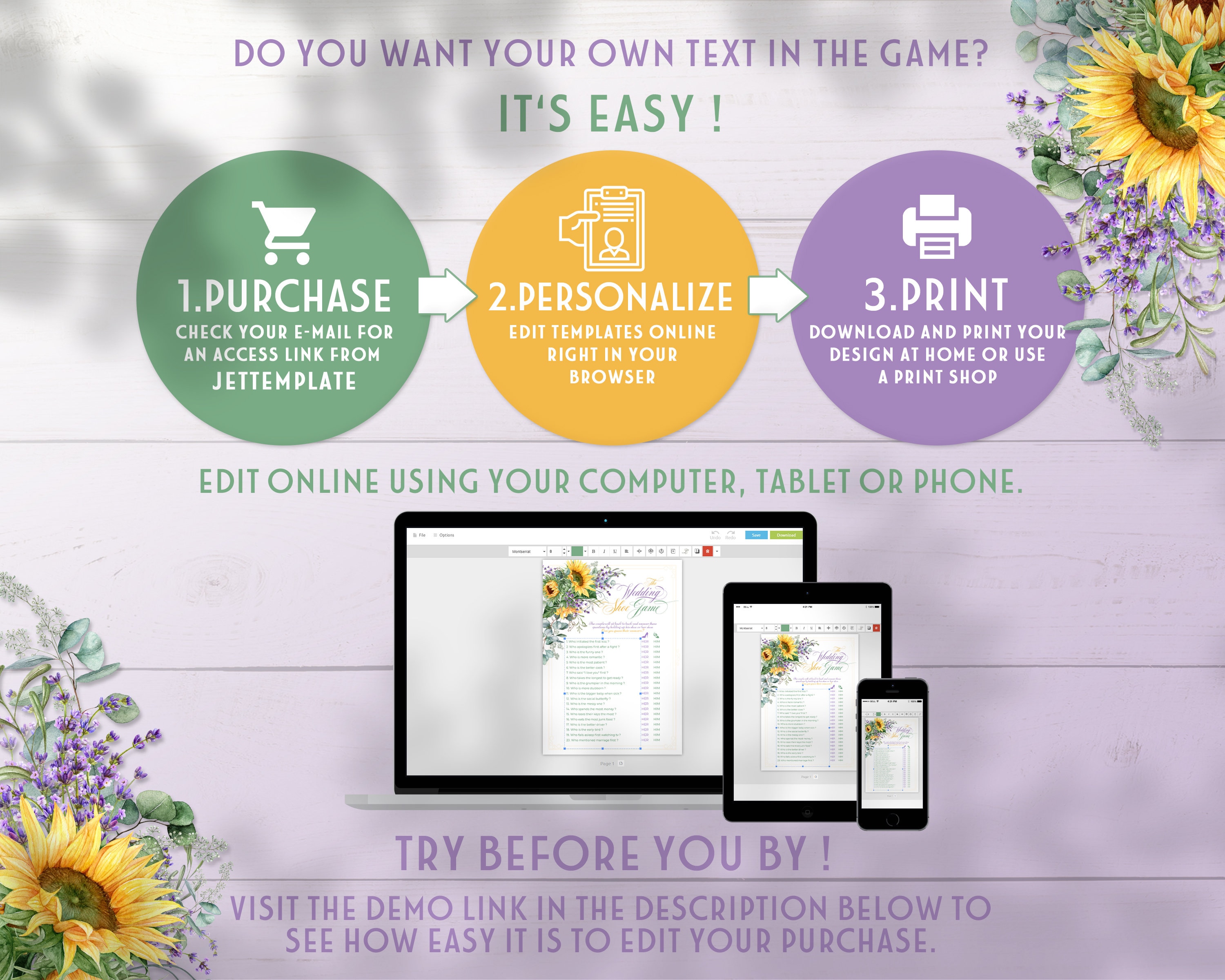 Paper & Party Supplies Party Supplies Sunflower Pass the Poem Instant ...