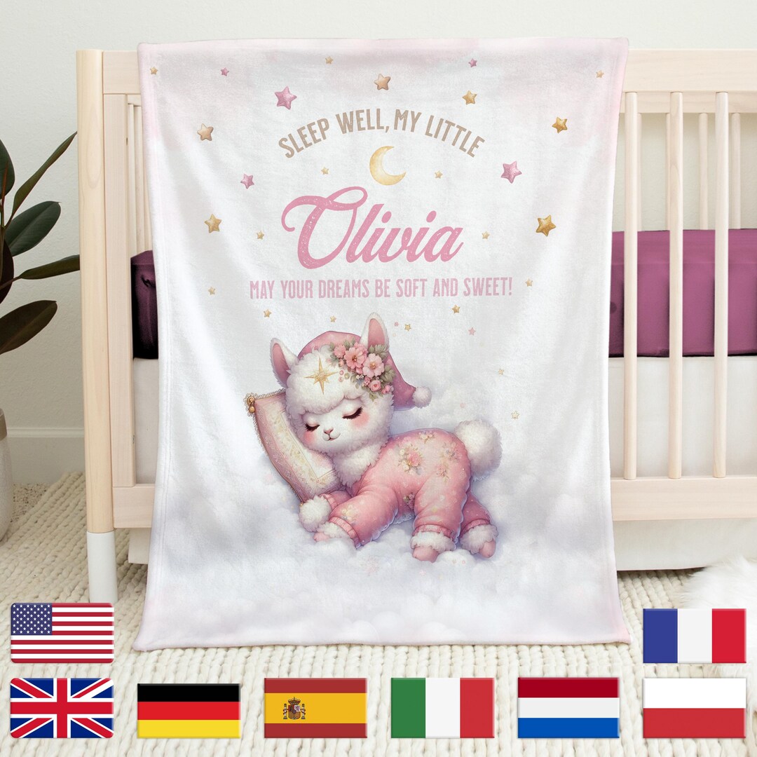 Personalized Alpaca Baby Blanket | Boys and Girls Kids Name Blanket ...