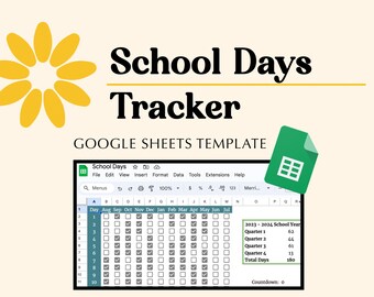 Homeschool Days Tracker | 2 Page Printable Design: PNG & PDF | Editable ...