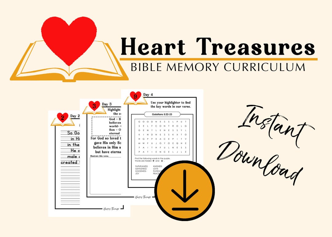 Heart Treasures - Bible Memory Work Curriculum 36 Weeks - Etsy