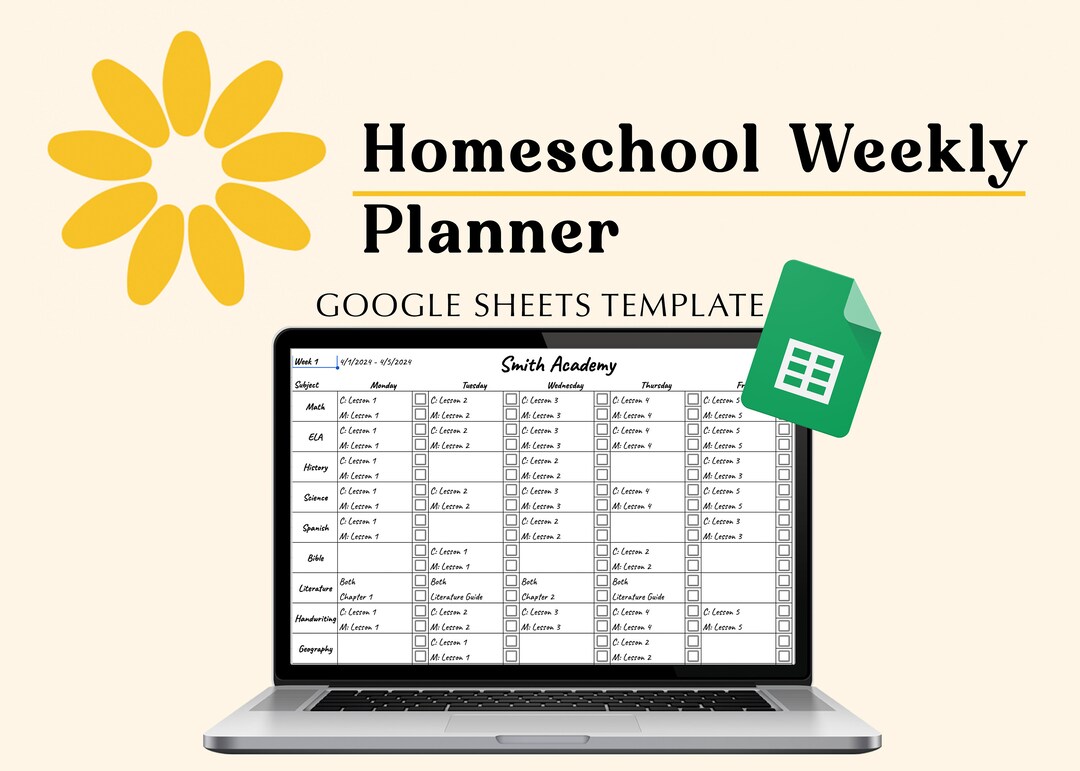 Homeschool Weekly Planner - 2 Students, Combined, Minimalist - Etsy