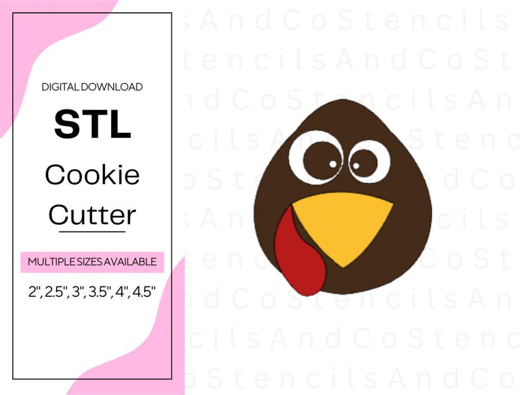Turkey Face Cookie Cutter STL File: 3D Printable Design (digital ...