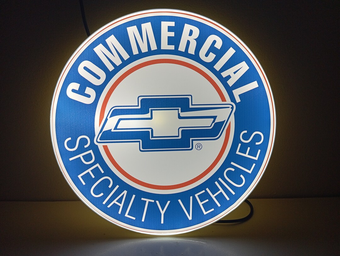 Chevrolet Chevy GM Iluminated Sign Lightbox Round Light Box 5 Volts Dc ...