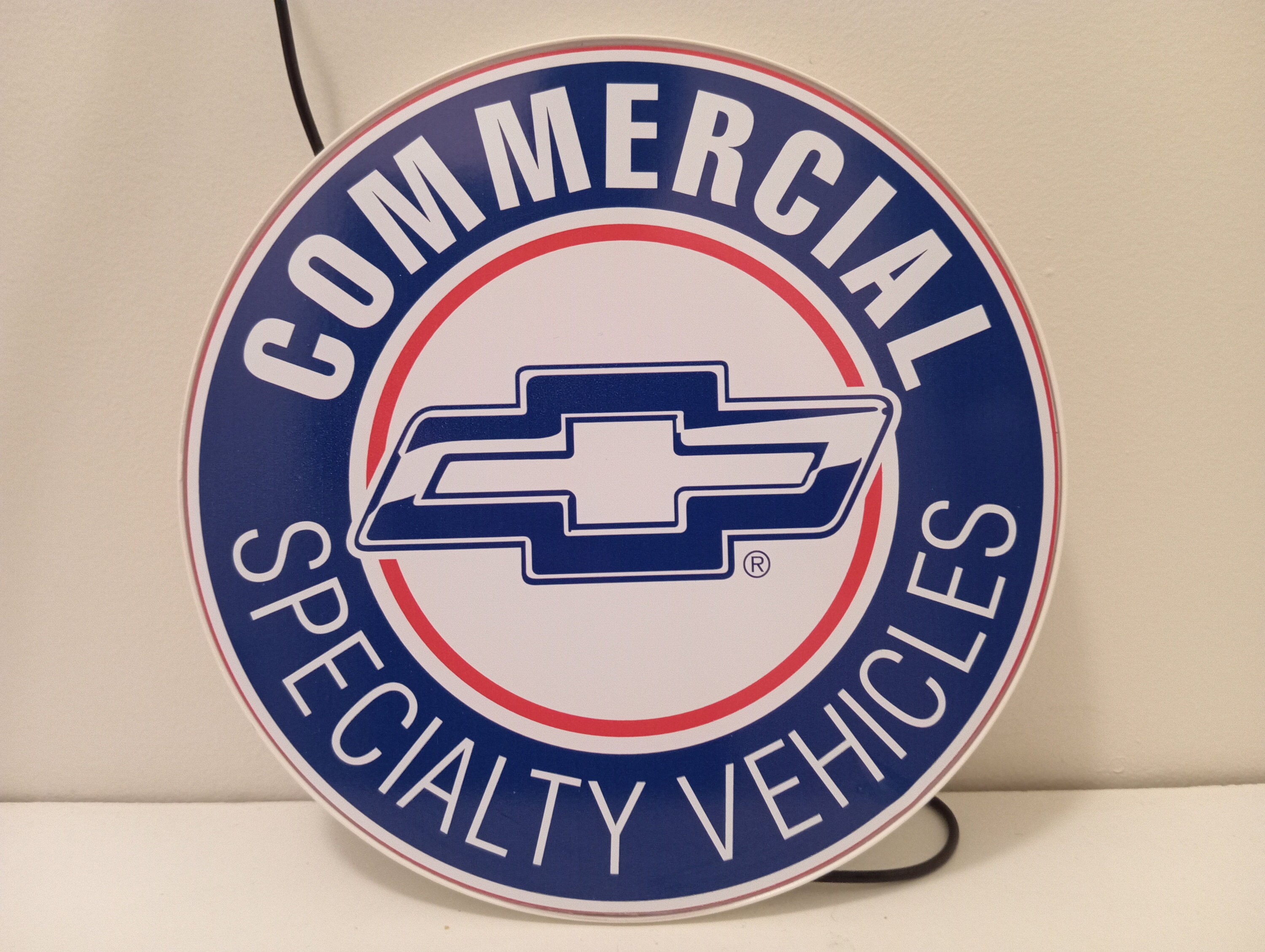 Chevrolet Chevy GM Iluminated Sign Lightbox Round Light Box 5 Volts Dc ...