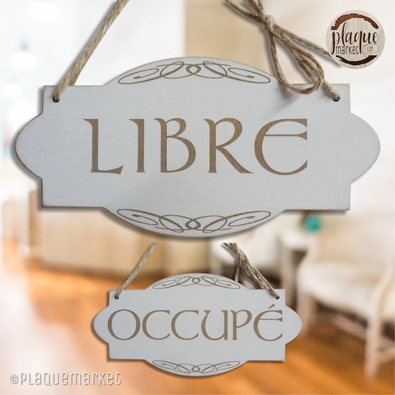 Libre/Occupé plaque de porte en bois Panneau de toilette | Etsy