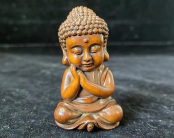 Wood Carving Meditating Buddha Mini Dharma Peace Zen Bodhisattva ...