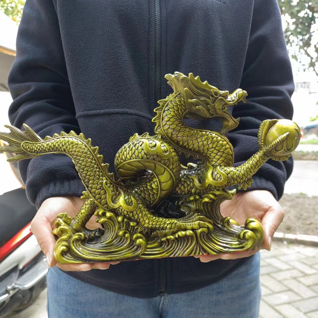 Ancient Tibet Copper Gilt Dragon Beast Statue, Bronze 12 Zodiac ...