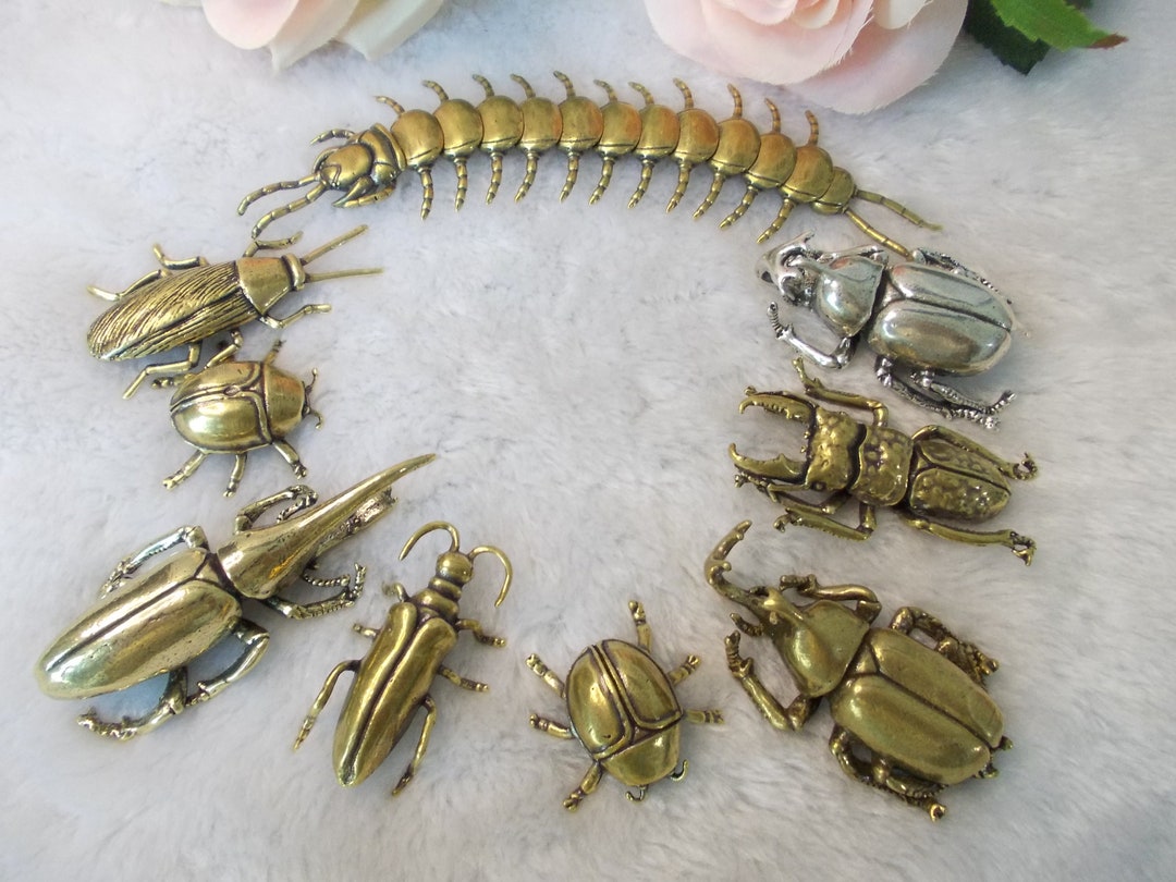 Set of 9 Pcs Golden Beetle Entipede Xylotrupes Dichotomus Uang Unicorn ...