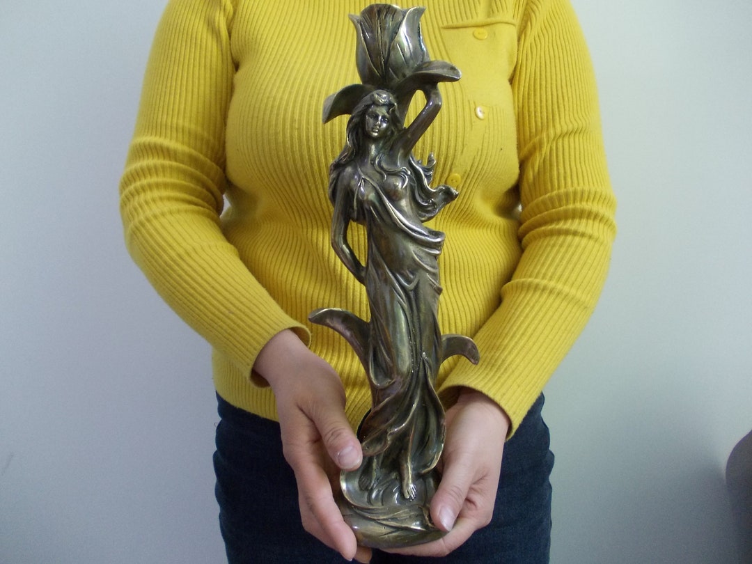 Copper Brass Goddess of Wealth Fortune Luck Fortuna Statue - Etsy