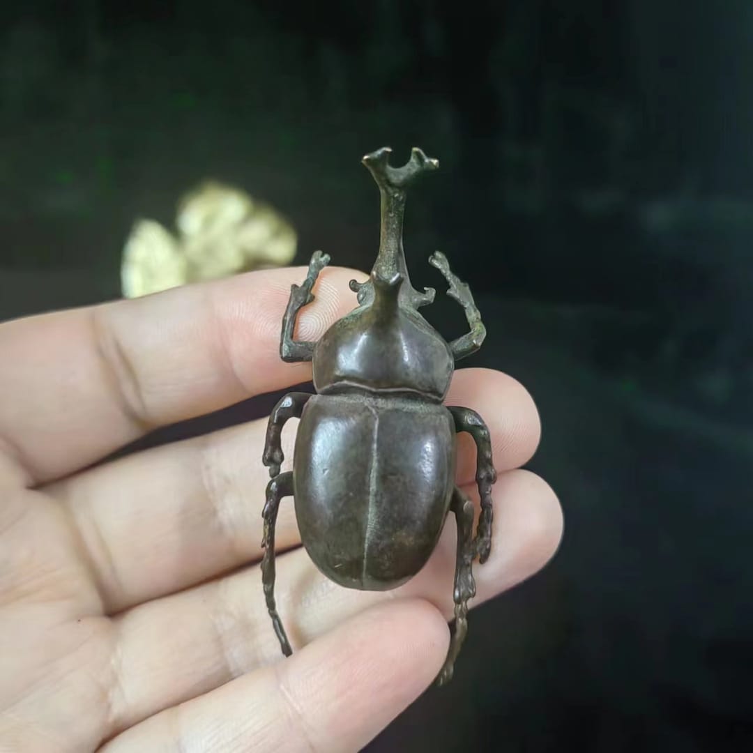 Red Copper Beetle Statue,decorations Brass Simulation ,taurus Insect ...