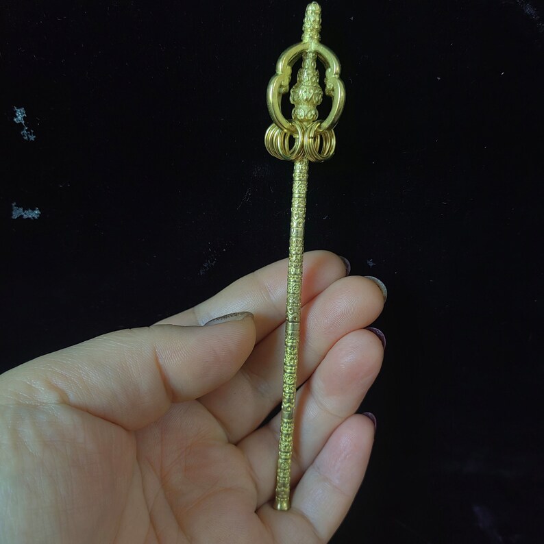 Bronze Khakkhara Staff, Buddhist Monk Miniature Walking Stick - Etsy