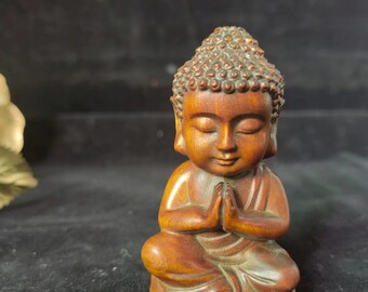 Wood Carving Meditating Buddha Mini Dharma Peace Zen Bodhisattva ...