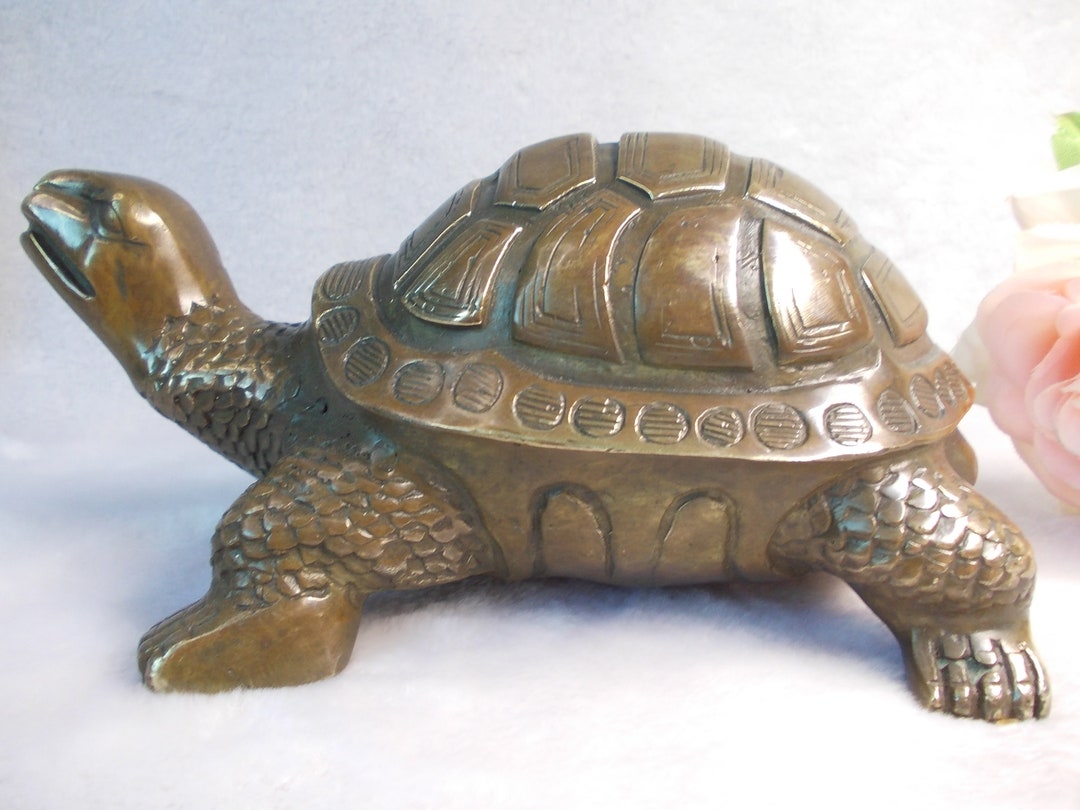 Copper Turtle Figurine Decor Deep Sea Turtle Statue, Fancy Tropical ...